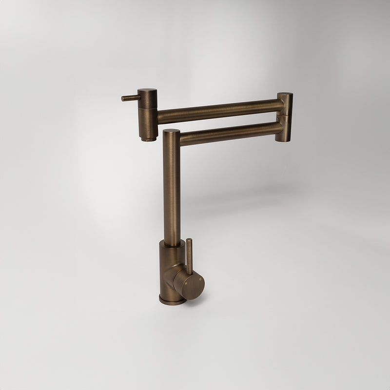 Barbara Bench Pot Filler Brushed Vintage Antique Brass – Buildmat