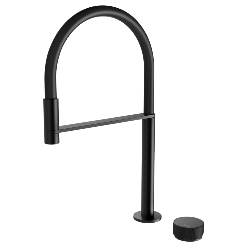 Phoenix Axia Matte Black Hob Sink Mixer Set Flexible Hose 230mm – Buildmat