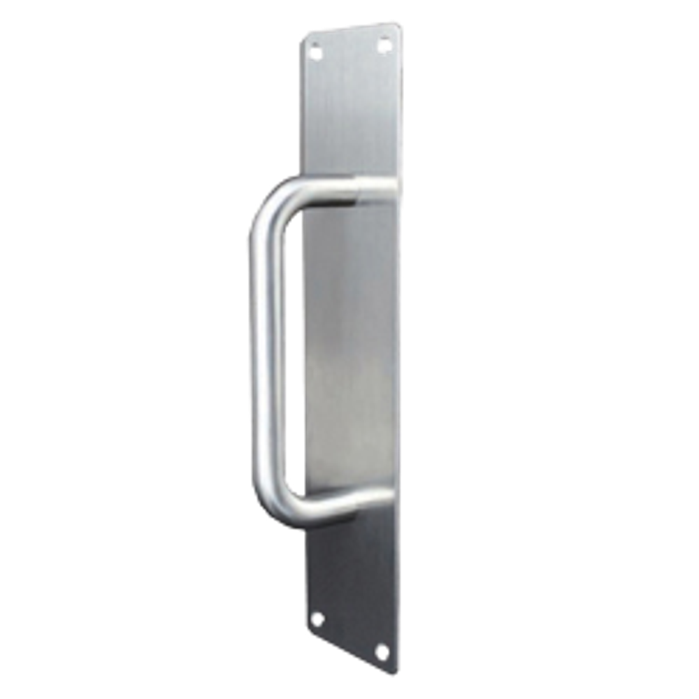 Metlam Pull Handle With Plate In Satin Stainless Steel – Buildmat