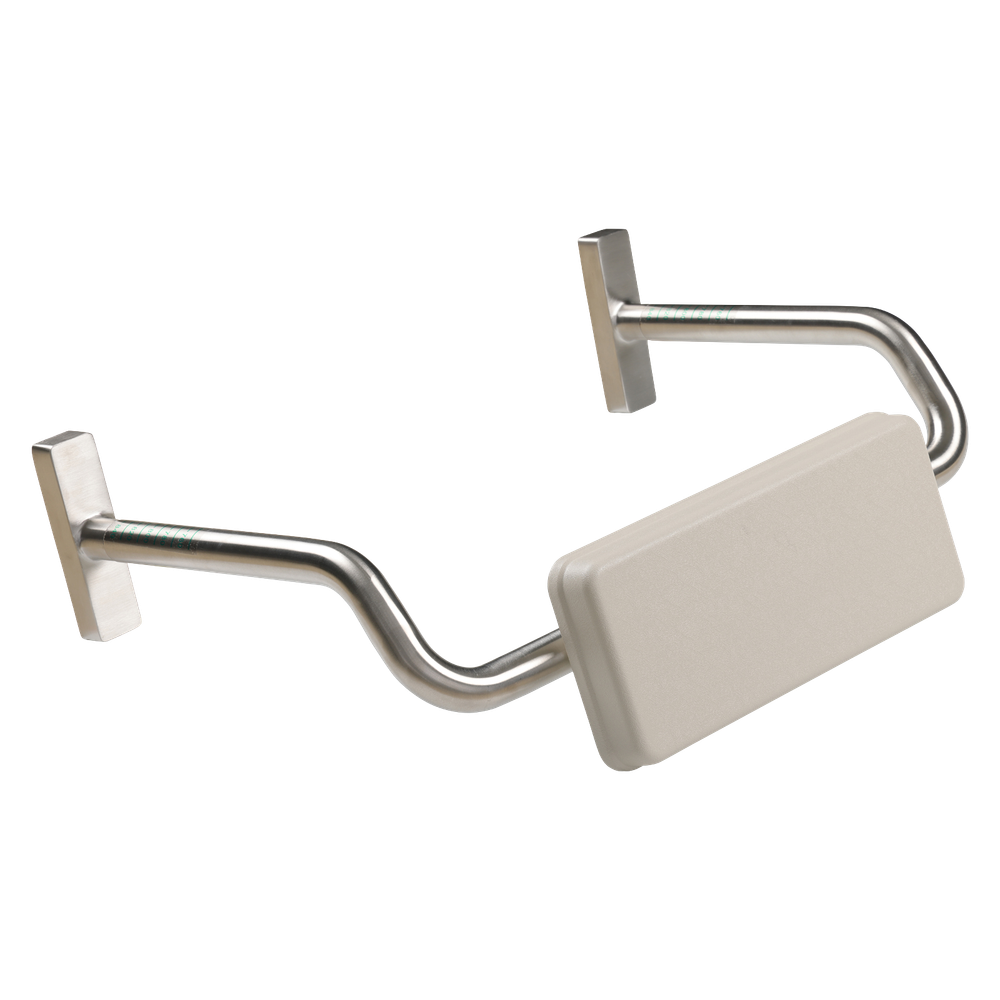 Metlam Curved Rail Padded Backrest In Satin Stainless Steel – Buildmat