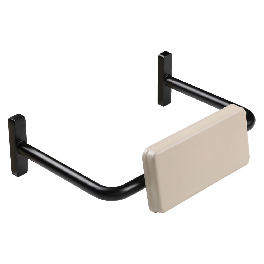 Metlam Straight Rail Padded Backrest In Designer Black – Buildmat