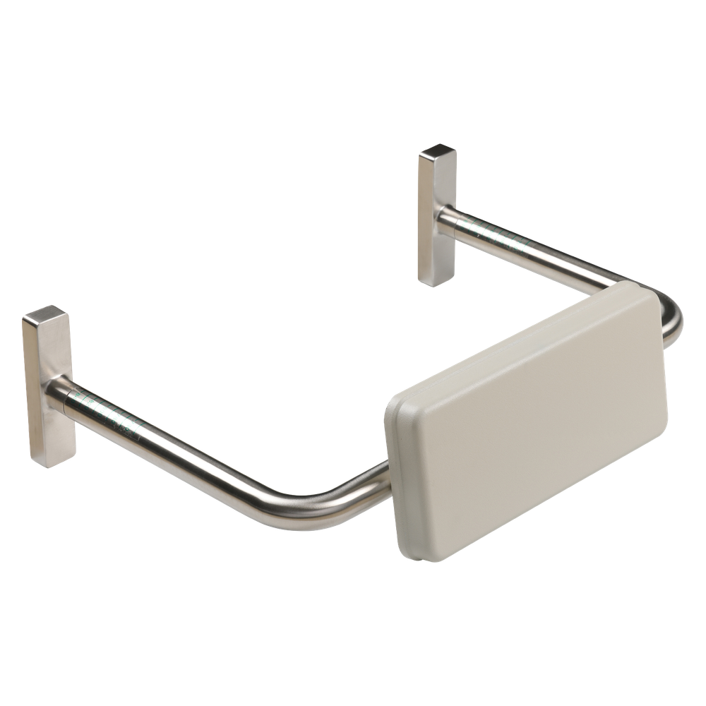 Metlam Straight Rail Padded Backrest In Satin Stainless Steel – Buildmat