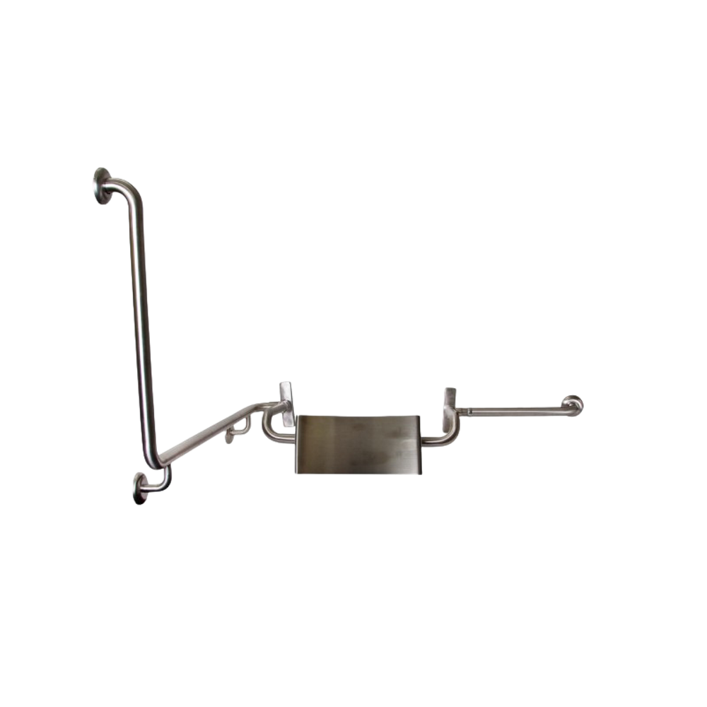 Metlam 90 Degree Grab Rail And Vandal Proof Backrest Set Right Hand In ...
