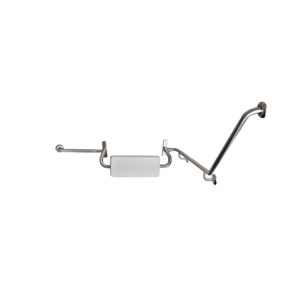 Metlam 40 Degree Grab Rail And Backrest Set Left Hand In Satin Stainle ...