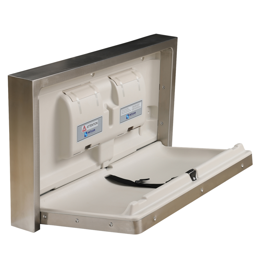 Metlam Surface Mounted Horizontal Baby Change Station In Stainless Ste ...