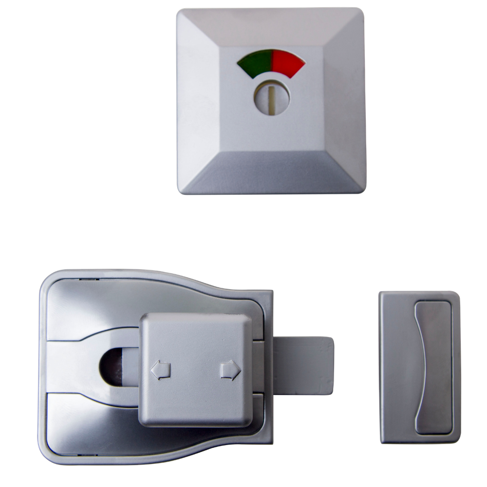 Metlam Moda Lock And Emergency Release Indicator Set In Satin Chrome P ...