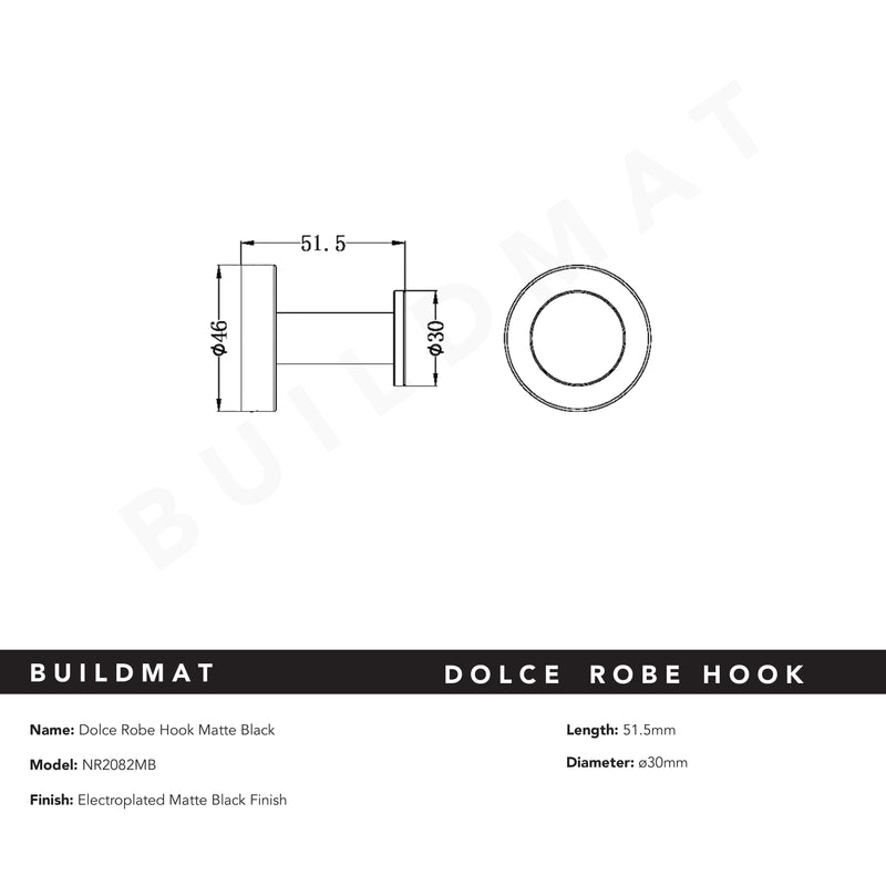 Nero Dolce Robe Hook Matte Black – Buildmat