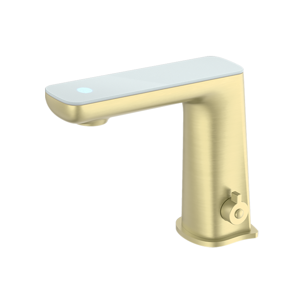 Nero Claudia Sensor Mixer with White Top Display Brushed Gold – Buildmat