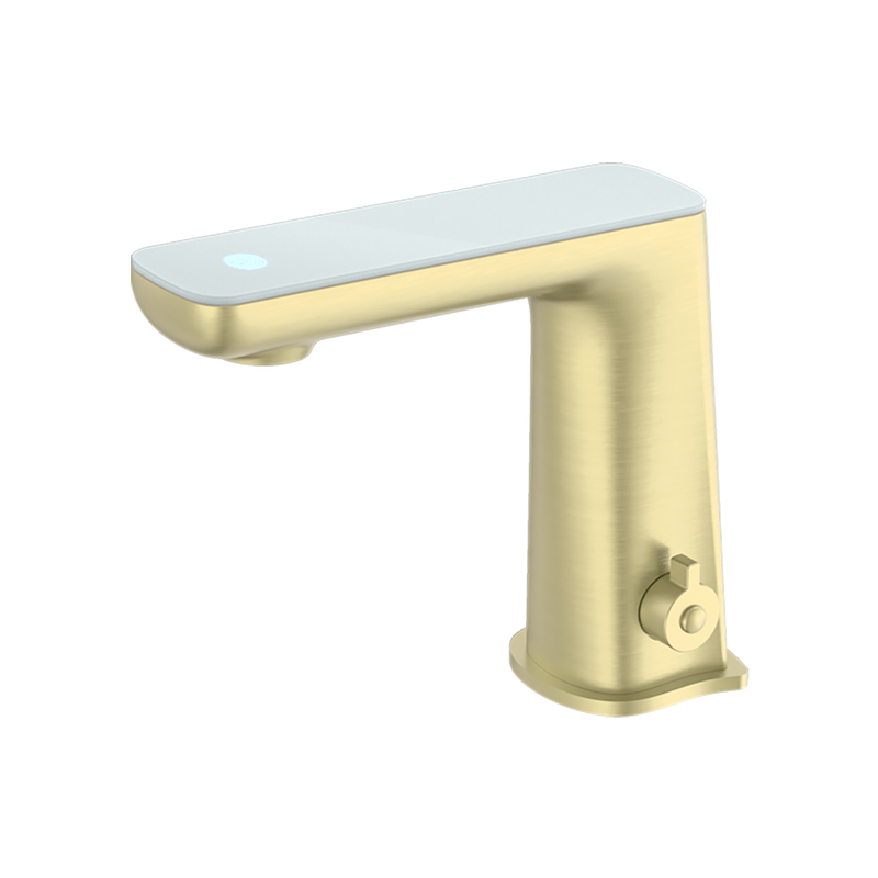 Nero Claudia Sensor Mixer with White Top Display Brushed Gold – Buildmat
