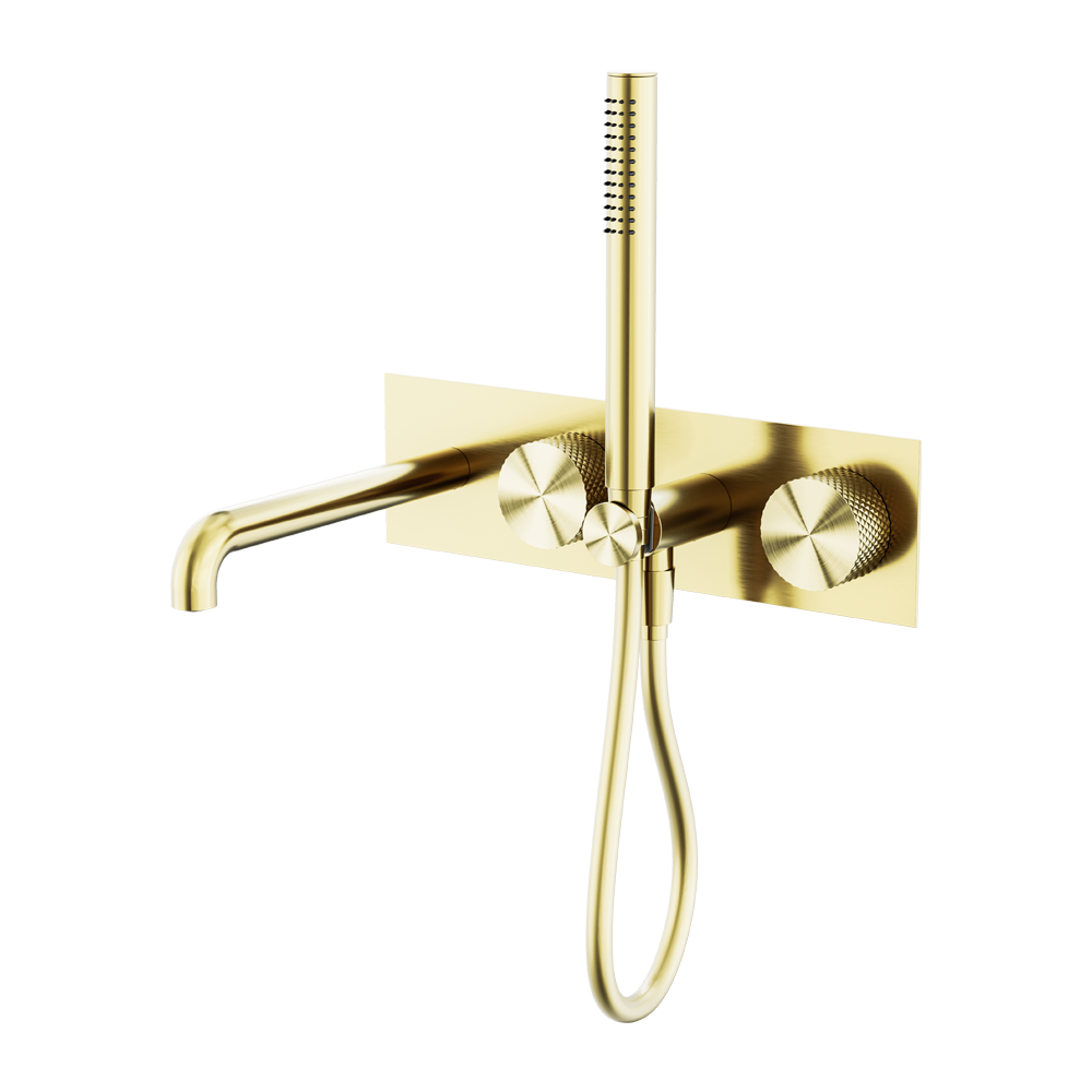 Nero Opal Progressive Shower System With Spout 250mm Brushed Gold ...