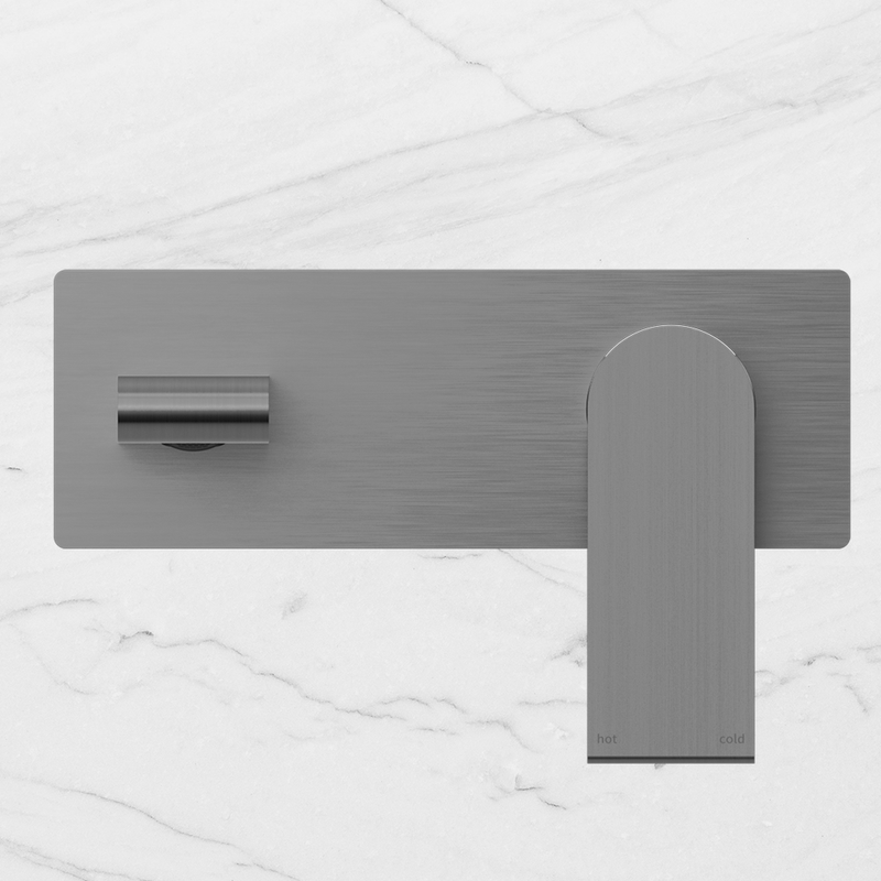 Nero Bianca Wall Basin/Bath Mixer 187mm Brushed Gunmetal – Buildmat