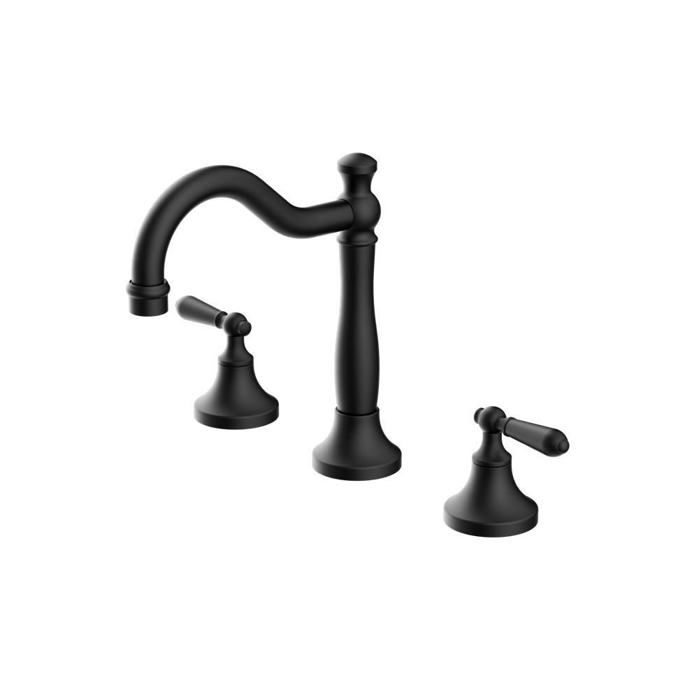 Nero York Basin Set With Metal Lever Matte Black – Buildmat
