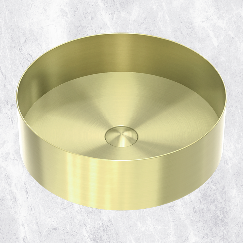 Nero Opal Round 400mm Stainless Steel Basin Brushed Gold – Buildmat