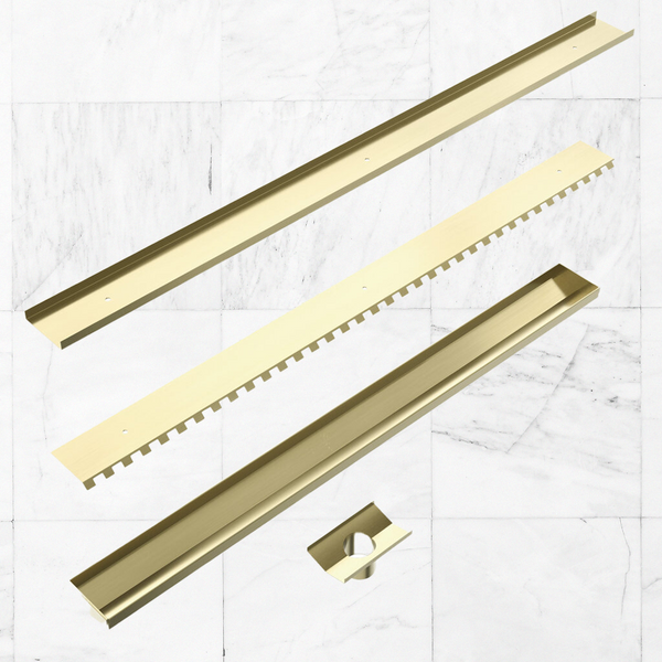 Nero Tile Insert V Channel Floor Grate 50mm Outlet with Hole Saw Brush ...