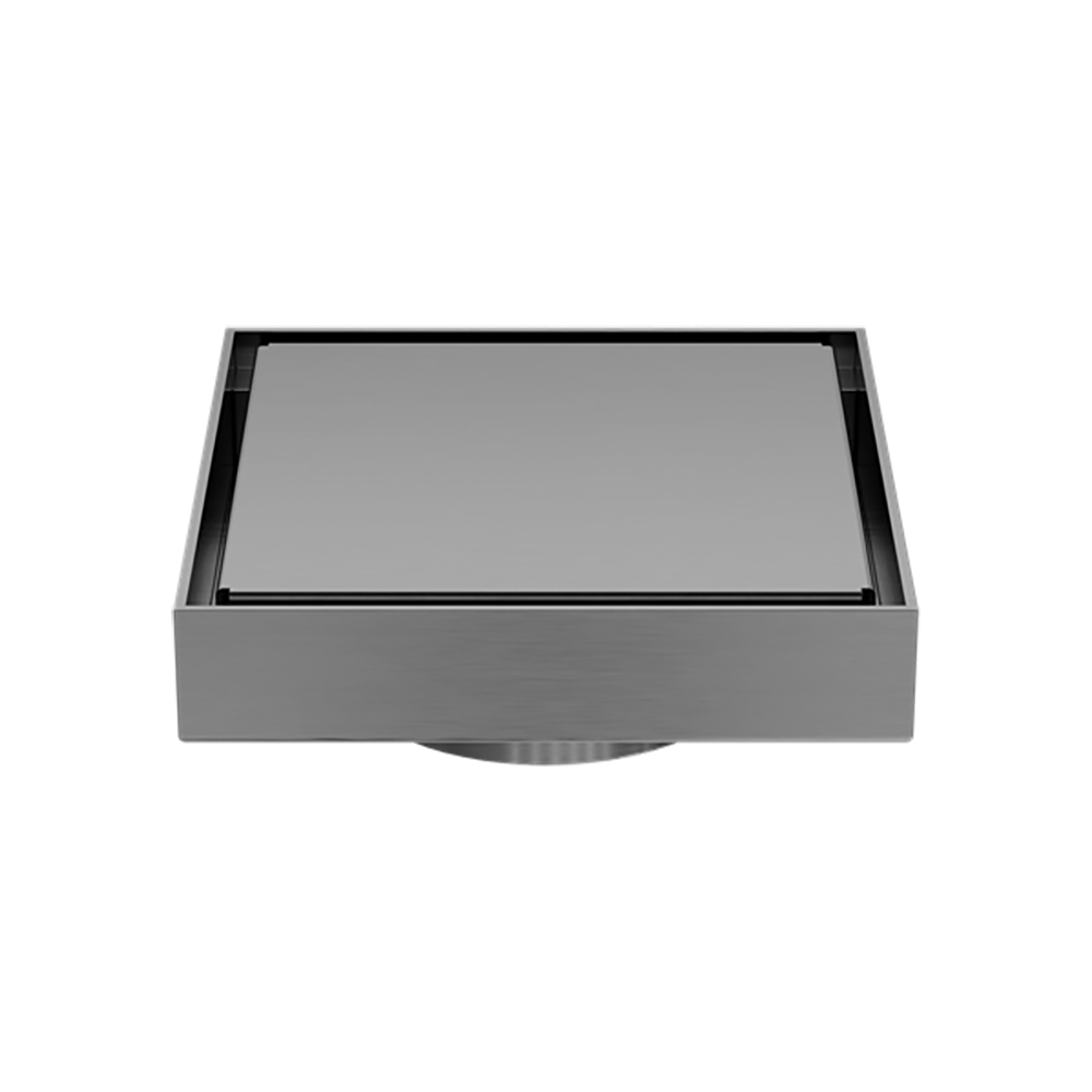 Nero 130mm Square Tile Insert Floor Waste 80mm Outlet Gunmetal – Buildmat