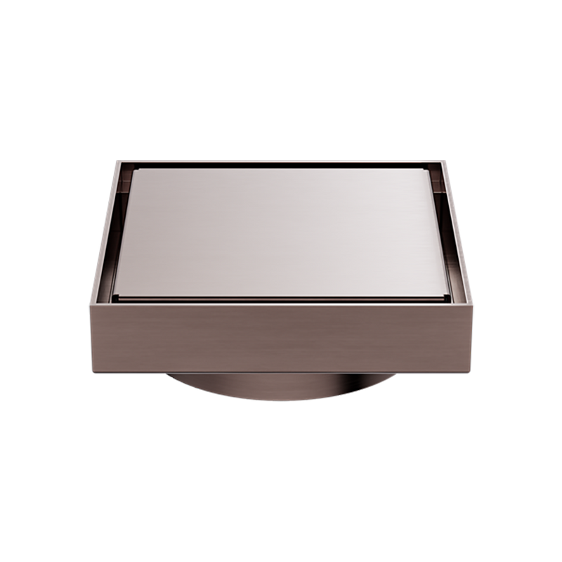 Nero 130mm Square Tile Insert Floor Waste 100mm Outlet Brushed Bronze ...