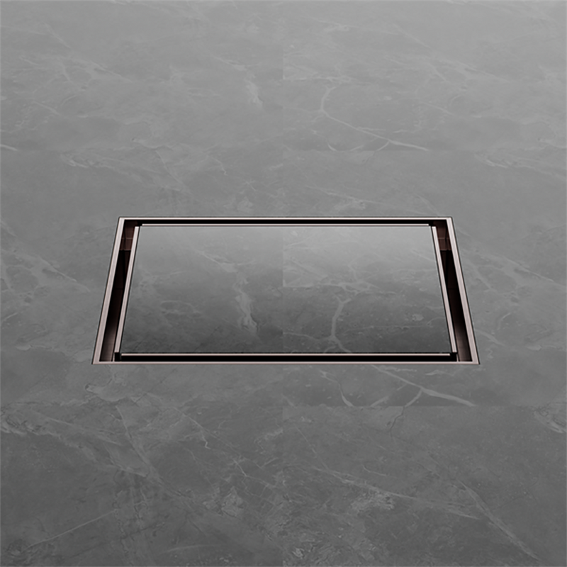 Nero 130mm Square Tile Insert Floor Waste 100mm Outlet Brushed Bronze ...