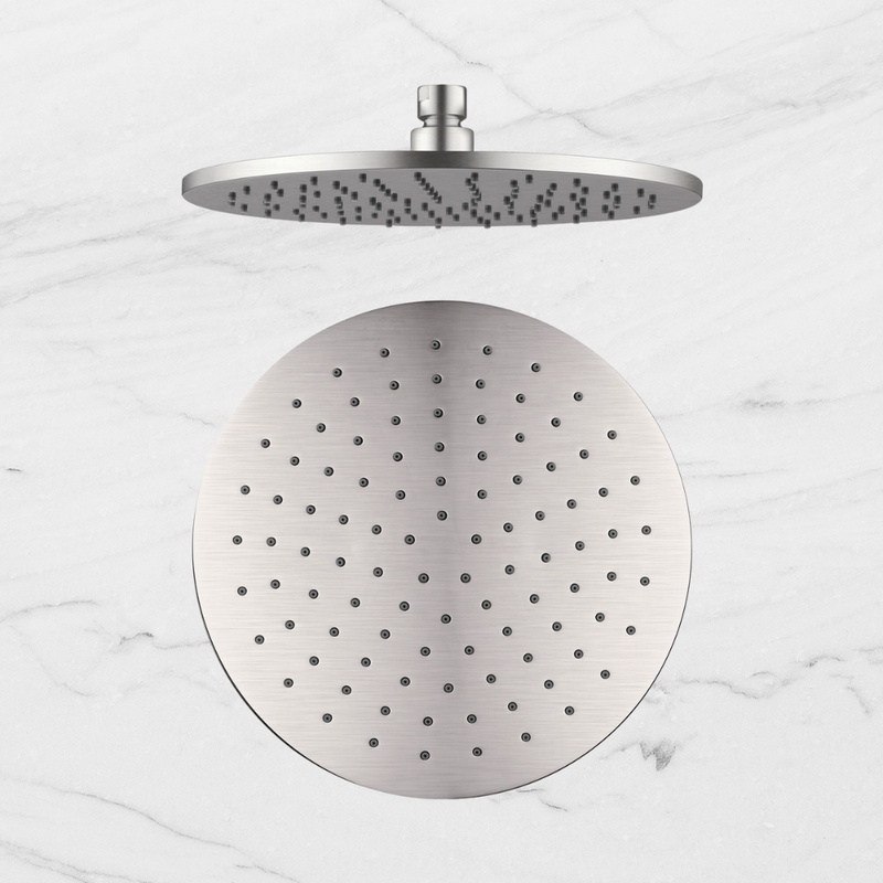 Nero Round Shower Head 250mm Brushed Nickel – Buildmat