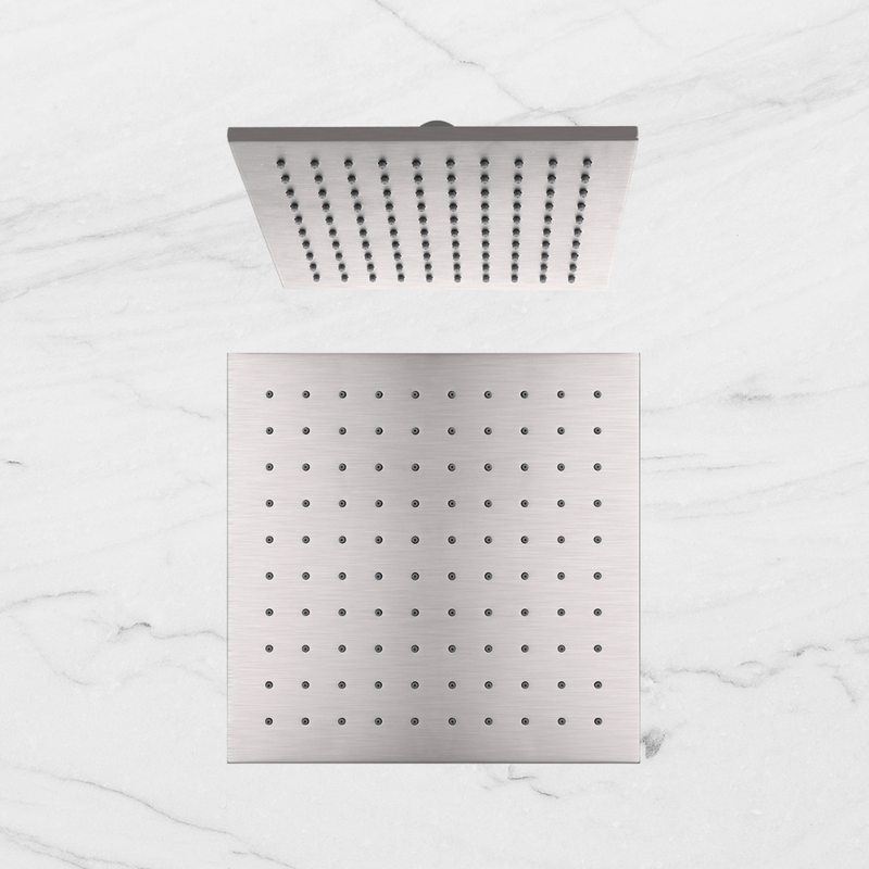 Nero Square Shower Head 250mm Brushed Nickel – Buildmat