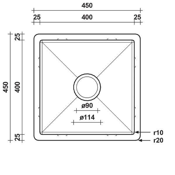 Alma Nala 450x450 Single Bowl Sink – Buildmat