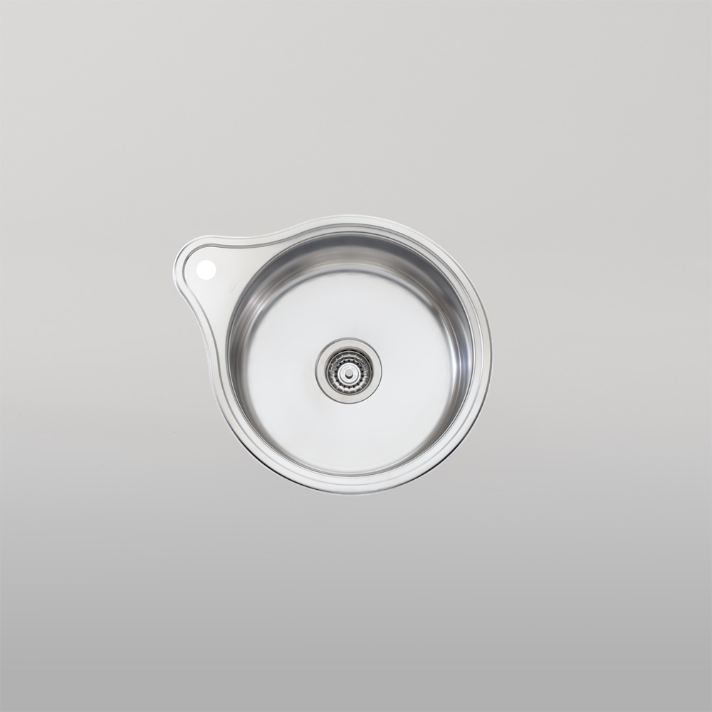 Oliveri Solitaire Round Bowl Sink With Tap Landing Stainless Steel ...