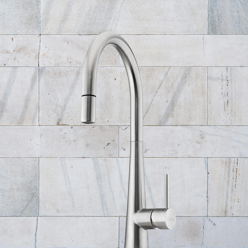 Oliveri Essente 316 Stainless Steel Goose Neck Pull Out Mixer Lead Free ...