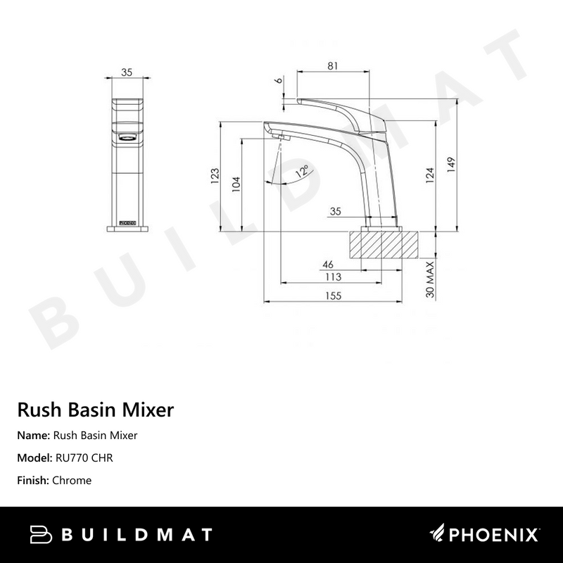 Rush Basin Mixer Chrome – Buildmat