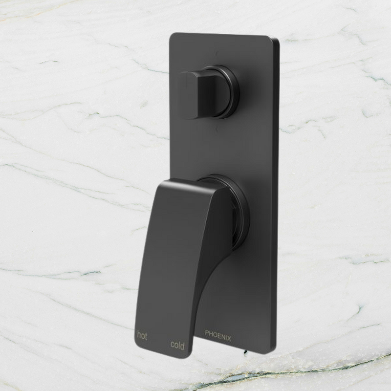 Rush Shower / Bath Diverter Mixer Matte Black – Buildmat