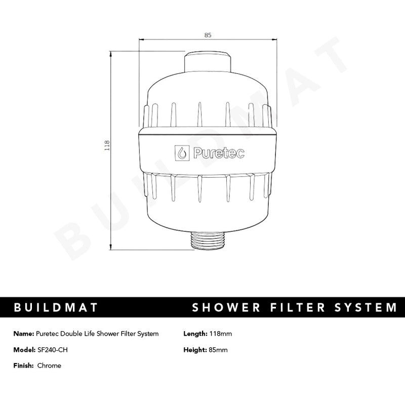 Puretec Puretec Double Life Shower Filter System – Buildmat