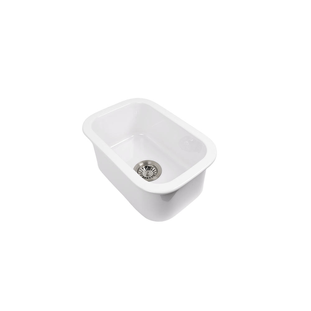 Alma Oswynn 330x483 Gloss White Fireclay Single Bowl Sink – Buildmat