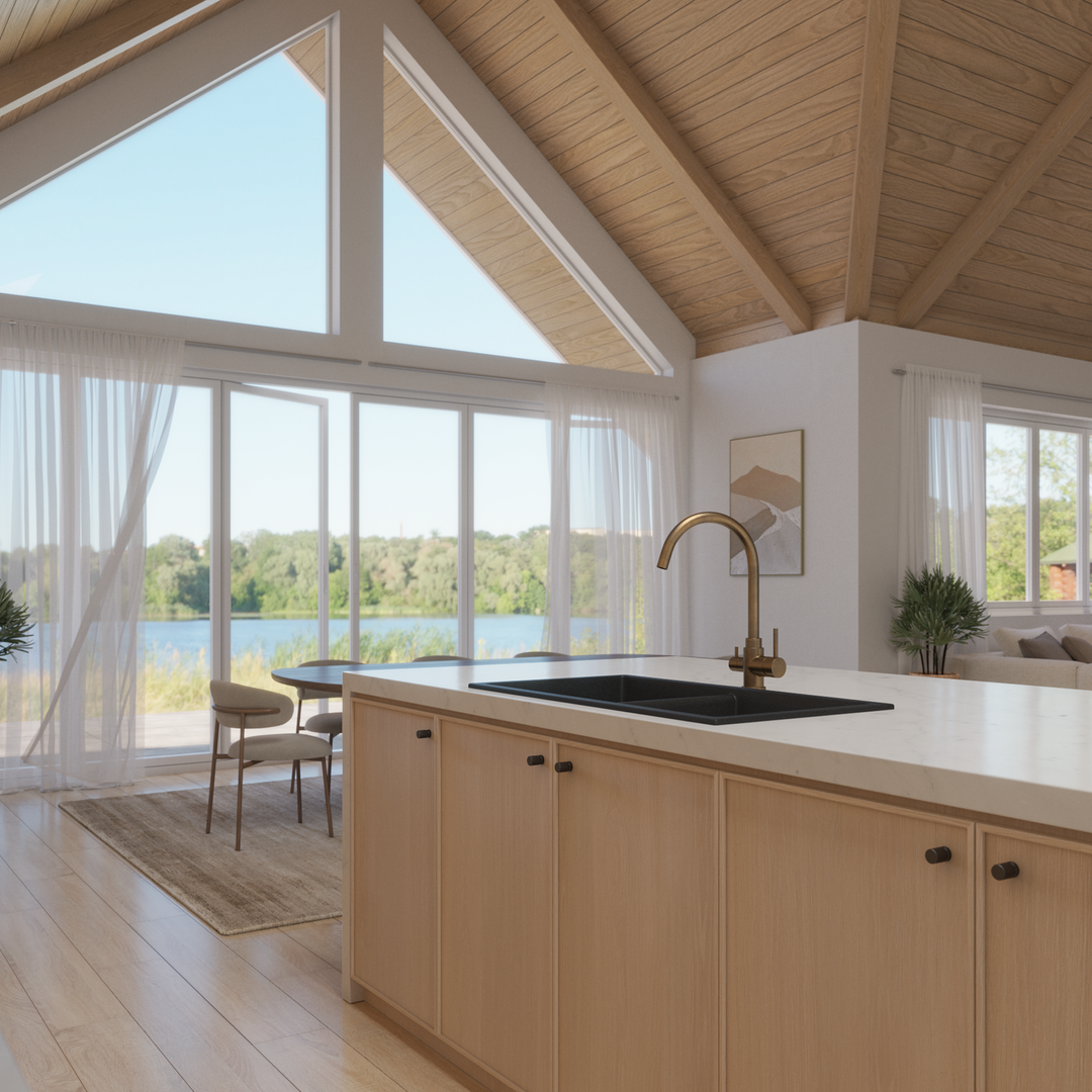 Keith 848x467 Black Granite Square Double Bowl Sink – Buildmat