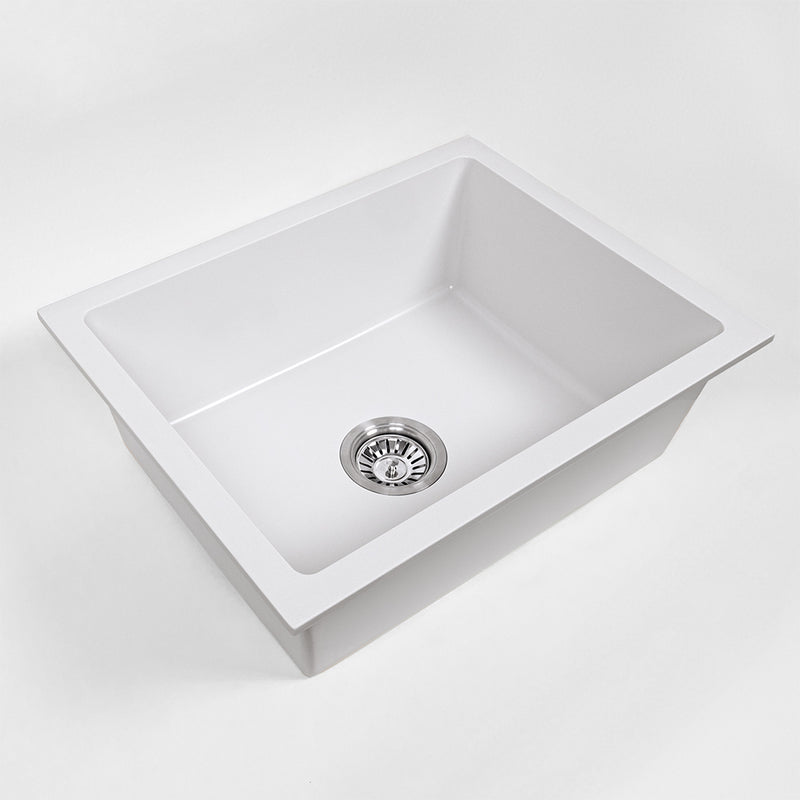 Kenneth 540x430 White Granite Square Single Bowl Sink – Buildmat