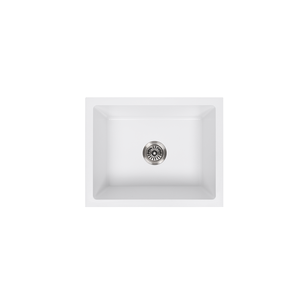 Alma Kenneth 540x430 White Granite Square Single Bowl Sink – Buildmat