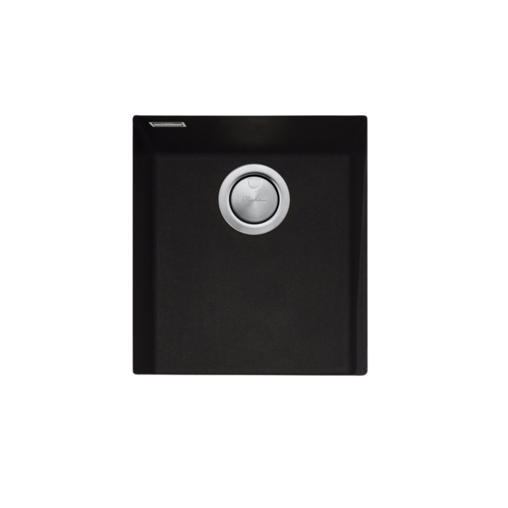 Oliveri Santorini Standard Bowl Undermount Sink with Overflow Black ...