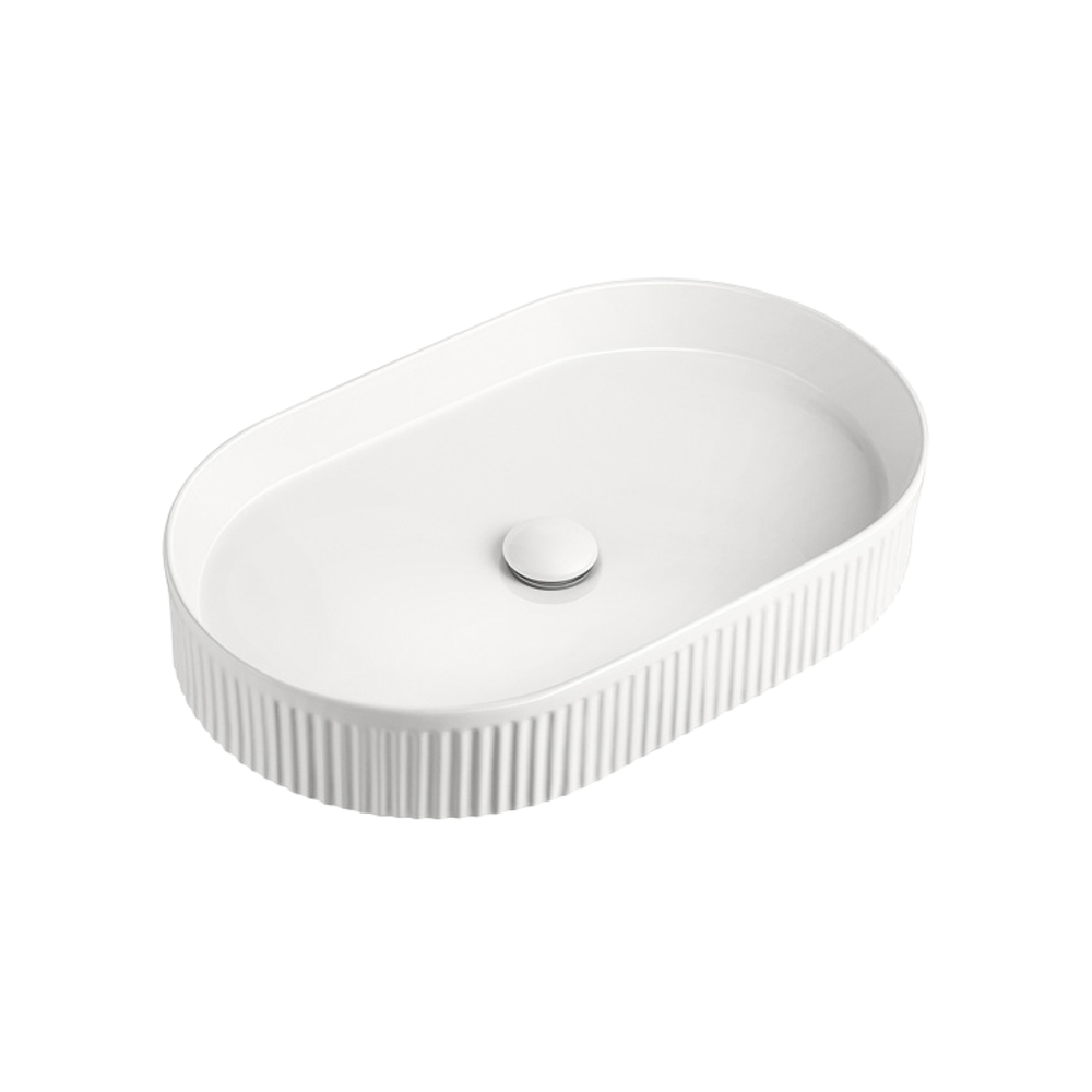 ADP Pill Fluted Above Counter Basin Gloss White – Buildmat