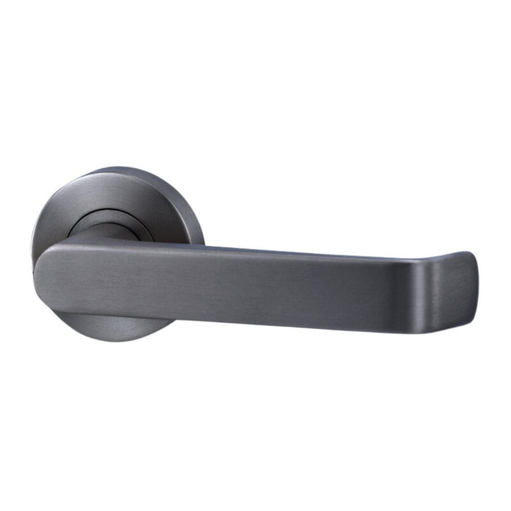 Lockwood Vivid Lever V1 Passage Set with Latch Satin Gunmetal – Buildmat