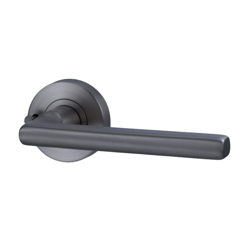 Lockwood Vivid Lever V4 Privacy Set with Latch Satin Gunmetal – Buildmat