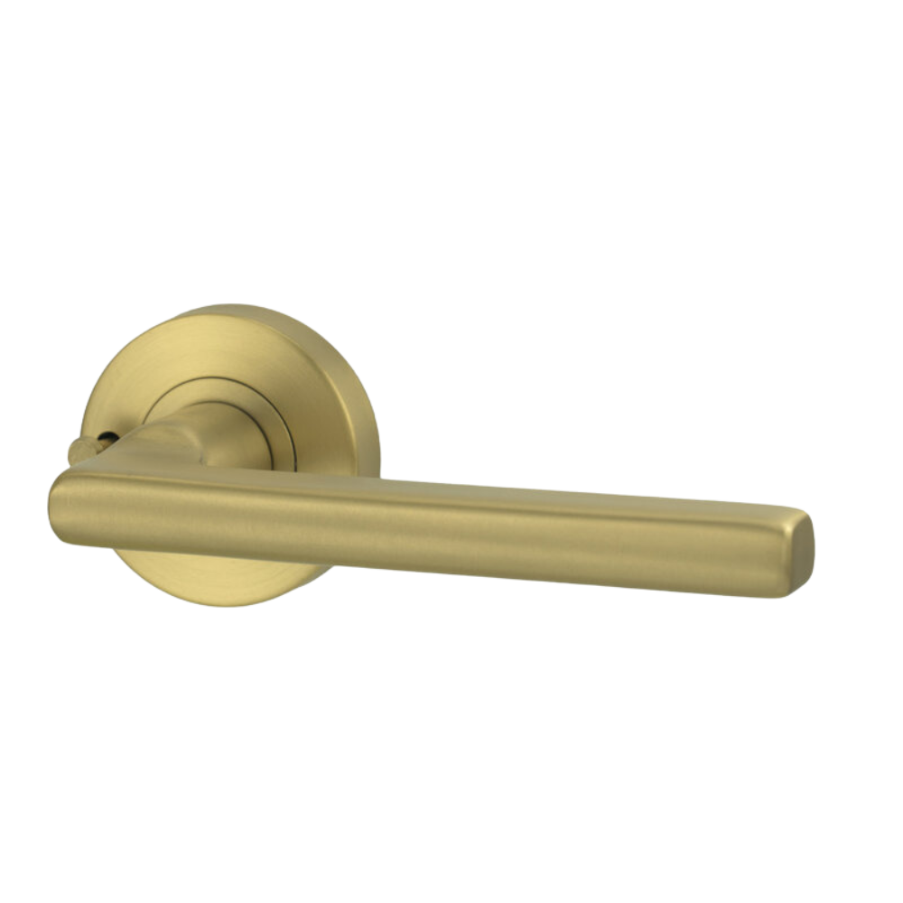 Lockwood Vivid Lever V4 Privacy Set with Latch Satin Brass – Buildmat