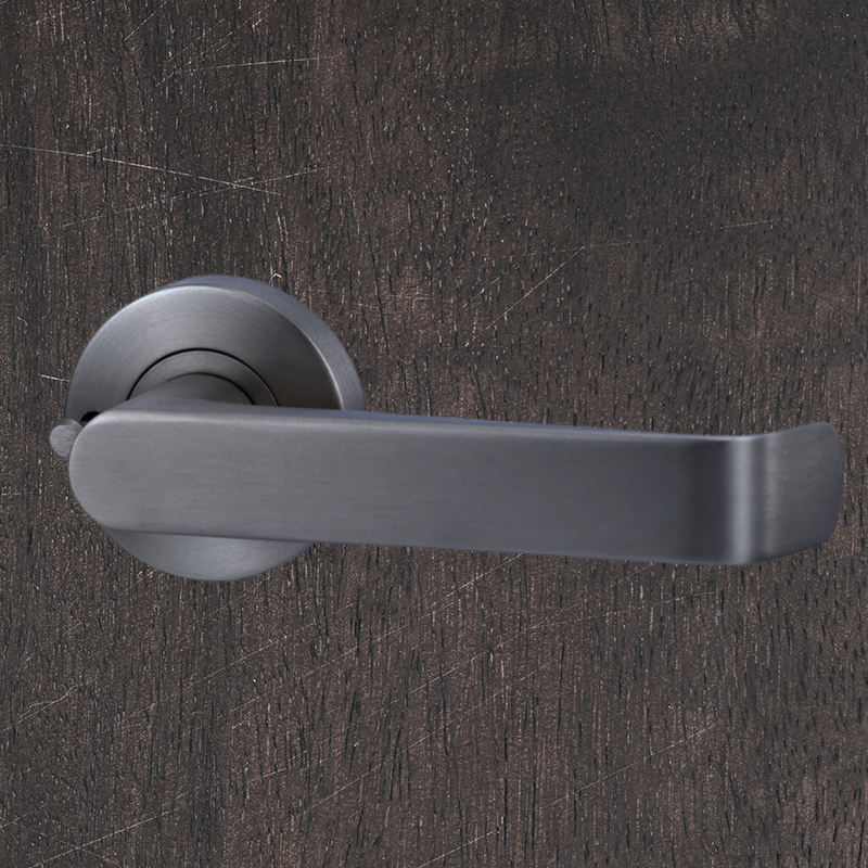 Lockwood Lockwood Vivid Lever V1 Privacy Set with Latch Satin Gunmetal ...