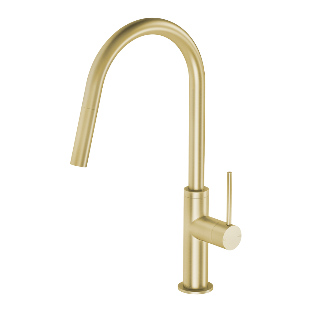 Phoenix Vivid Slimline Brushed Gold Pull Out Sink Mixer – Buildmat