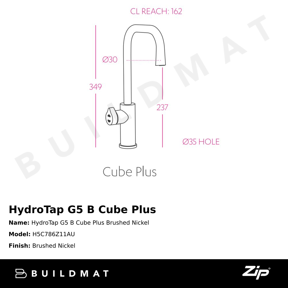 Zip Water HydroTap G5 B Cube Plus Brushed Nickel – Buildmat
