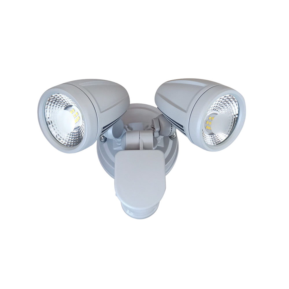 Telbix Illume Twin Exterior Spot Sensor Silver – Buildmat