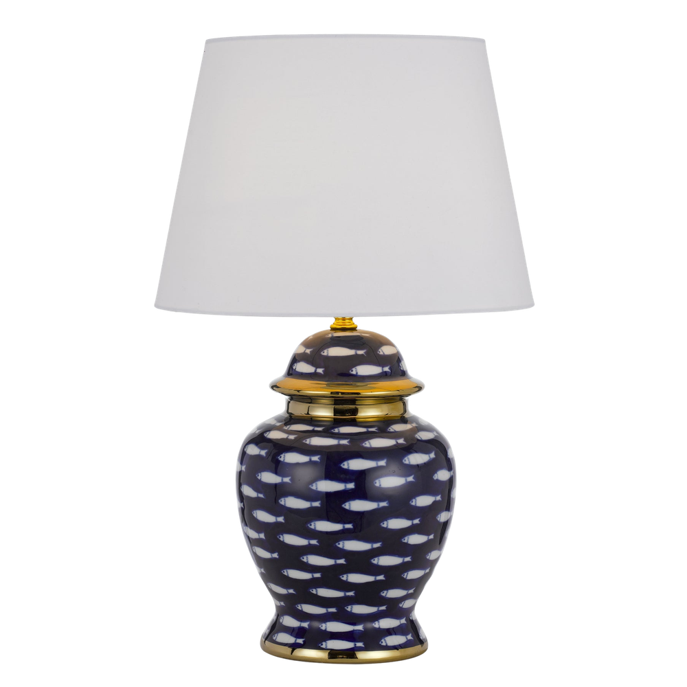 Telbix Masu Ceramic Table Lamp Blue White – Buildmat