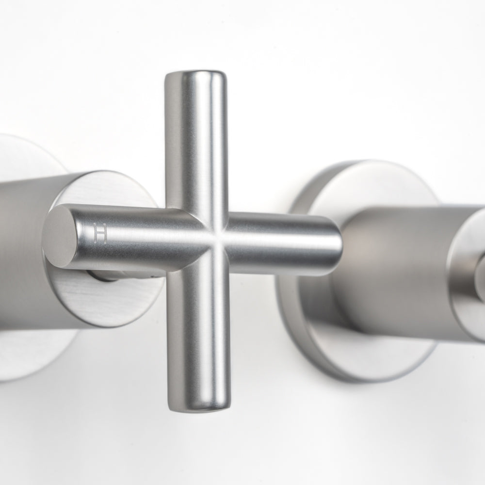 Cora Brushed Nickel Cross Tap Handles – Buildmat