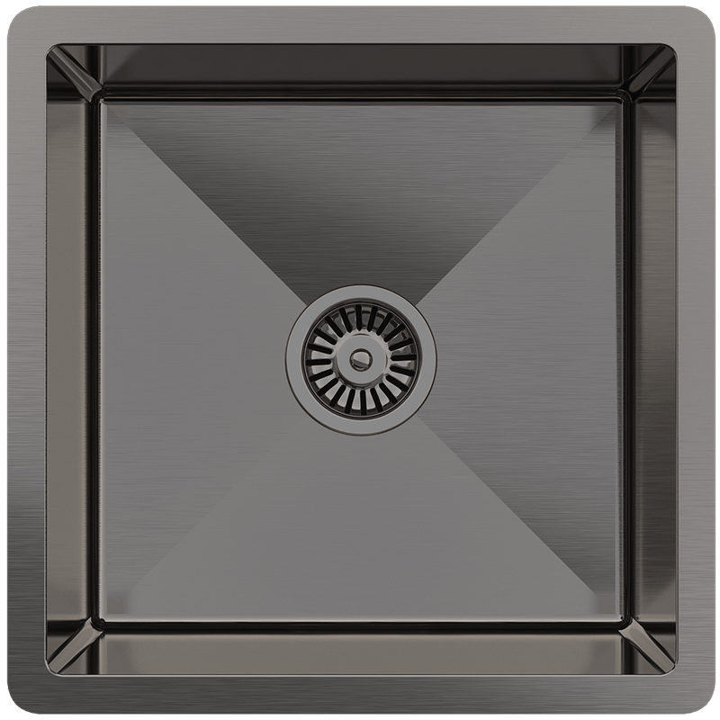 Brushed Gunmetal Nala 450x450 Single Bowl Sink – Buildmat